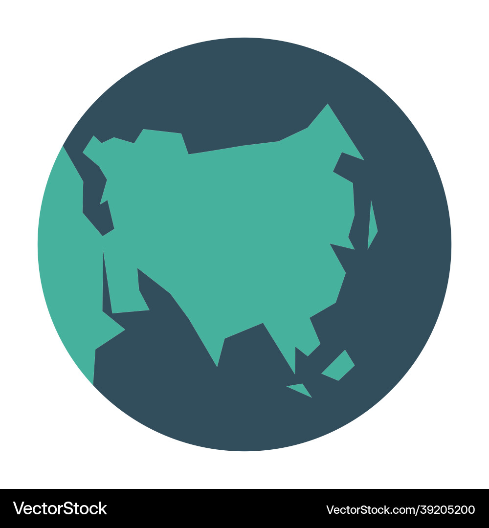 Simplified earth globe with map of world focused Vector Image