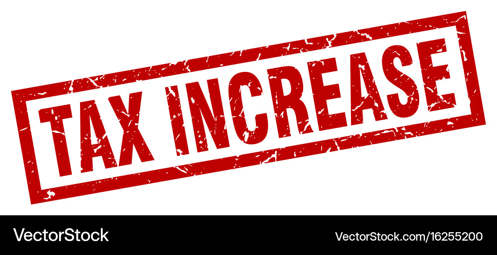 Square grunge red tax increase stamp Royalty Free Vector