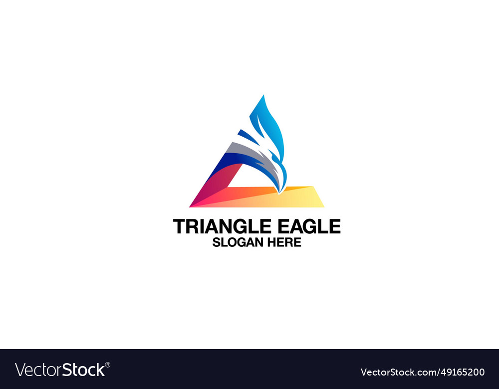Triangle eagle template logo design Royalty Free Vector