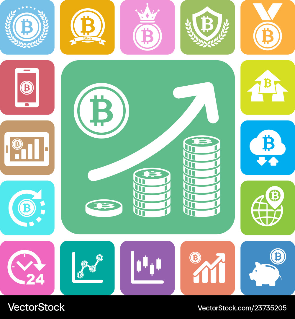 Bitcoin icons set Royalty Free Vector Image - VectorStock