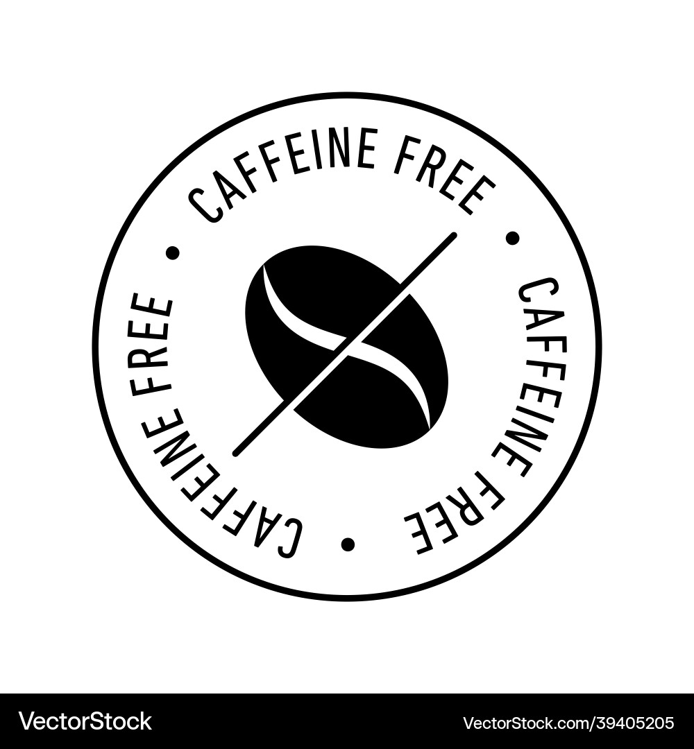 Caffeine free logo icon design badge Royalty Free Vector