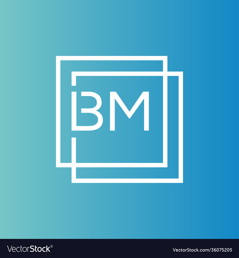 Creative initial letter bm square logo design Vector Image