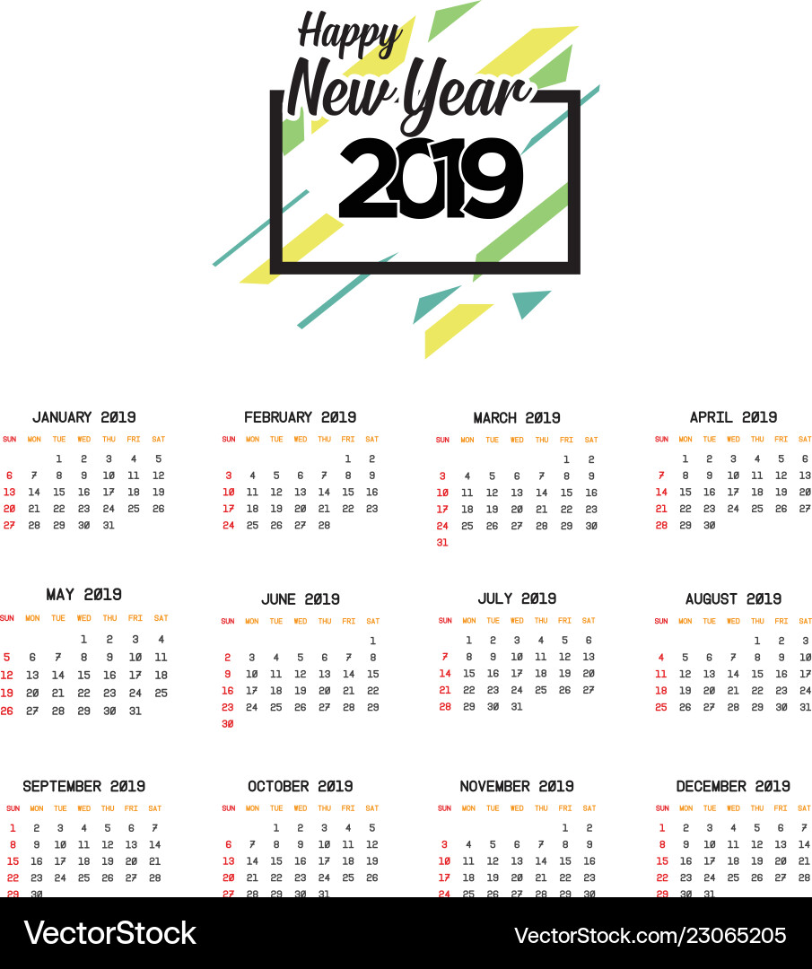 Happy new year logo banner Royalty Free Vector Image