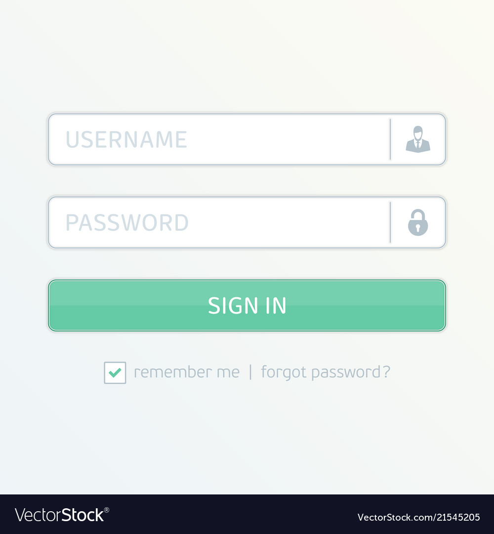 Login interface Royalty Free Vector Image - VectorStock