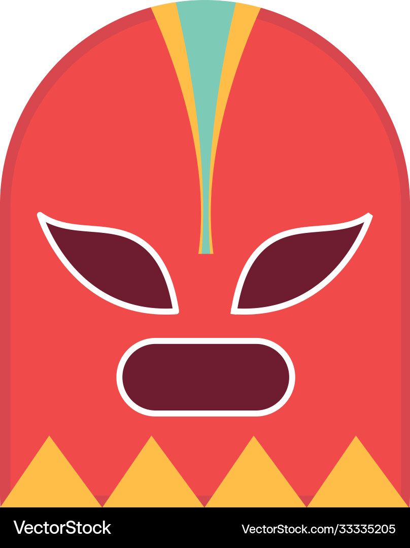 Mexican fighter mask traditional flat icon Vector Image