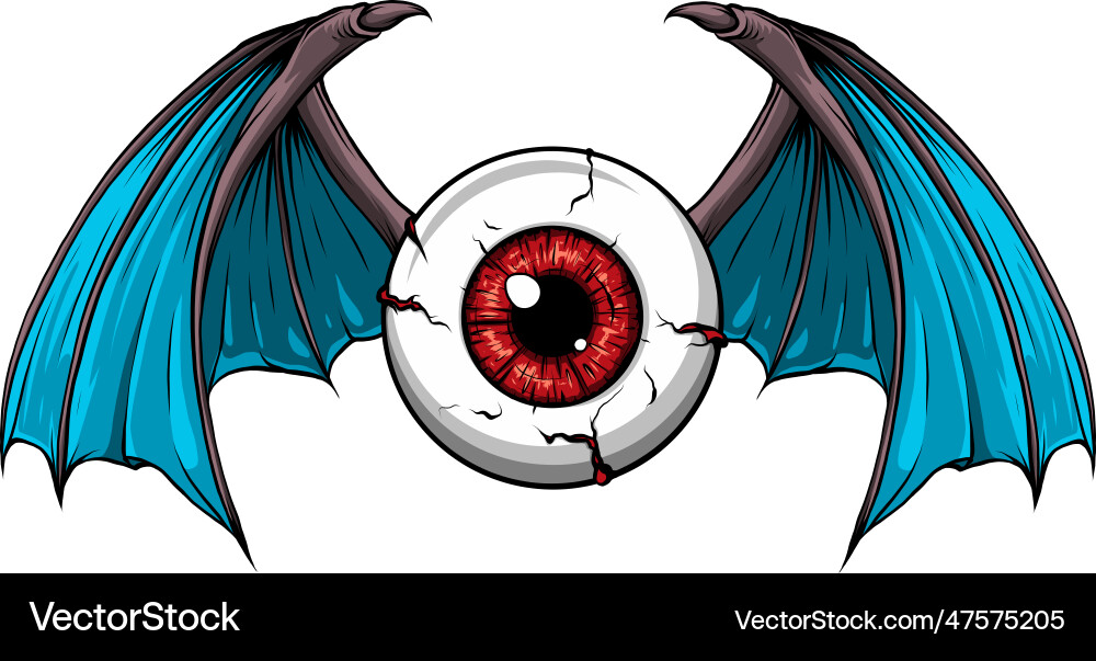 Of tattoo flying eyeball Royalty Free Vector Image