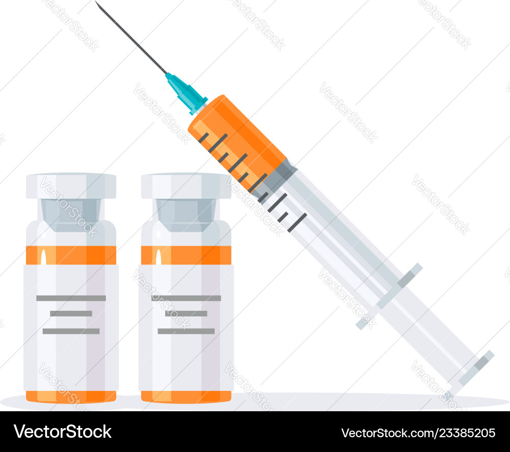 Vaccination concept image in flat style Royalty Free Vector