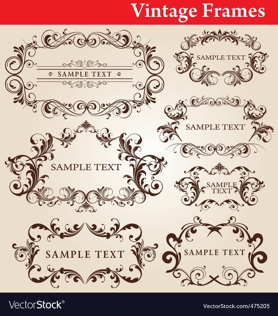 Vintage frames Royalty Free Vector Image - VectorStock