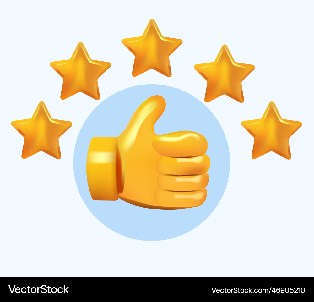 3d cartoon hand with the thumb up Royalty Free Vector Image