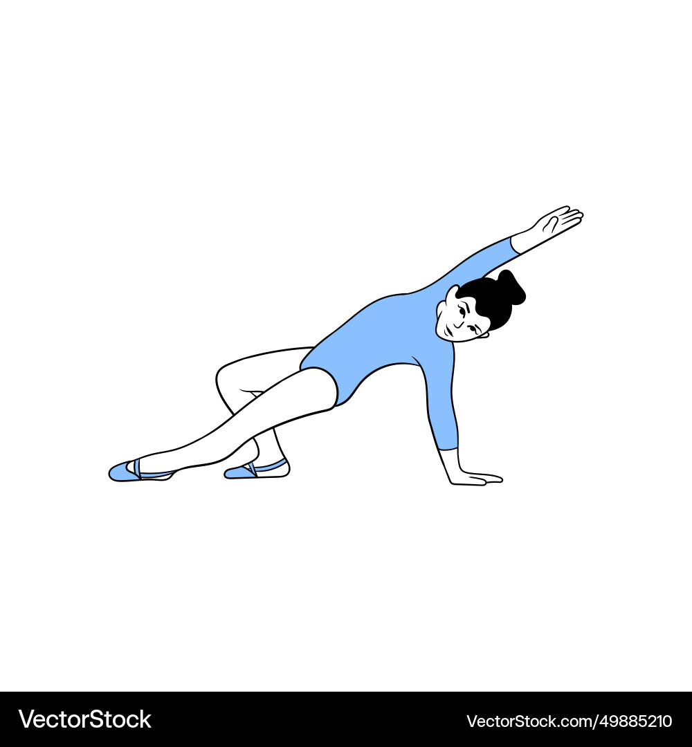 Attractive woman doing stretching exercises flat Vector Image