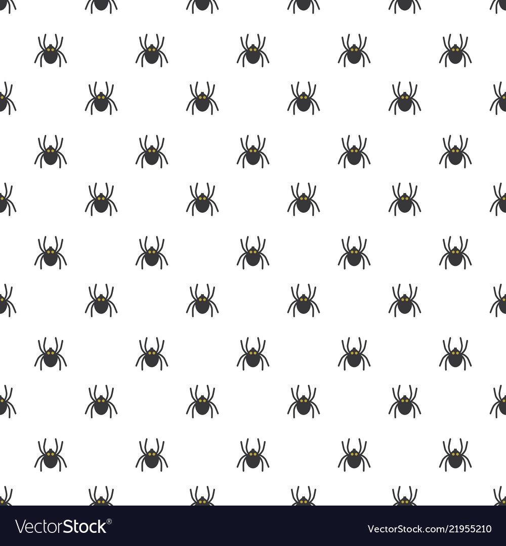 Black cute spiders with golden eyes pattern Vector Image