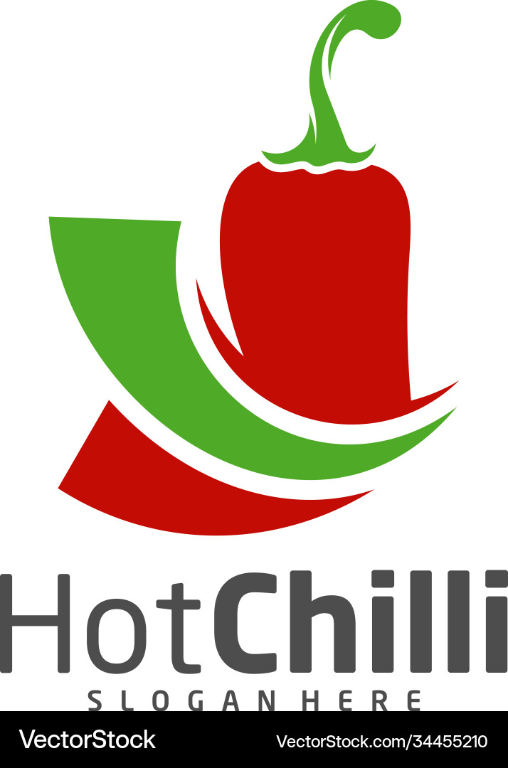 Chili logo design template red symbol icon Vector Image