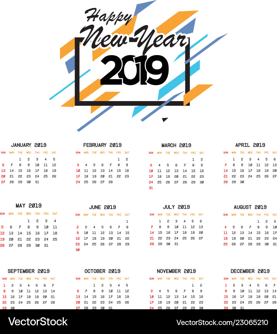 Happy new year logo banner Royalty Free Vector Image
