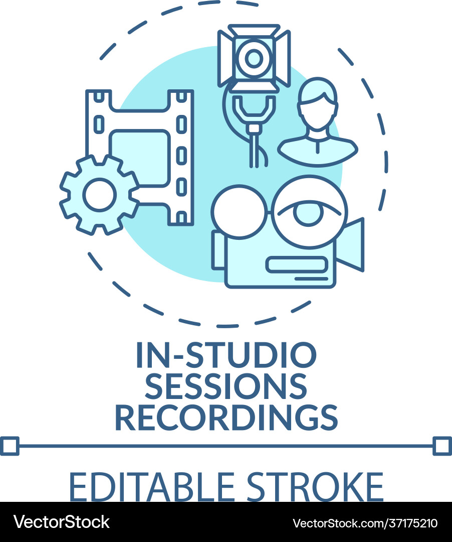 In-studio sessions recordings concept icon Vector Image
