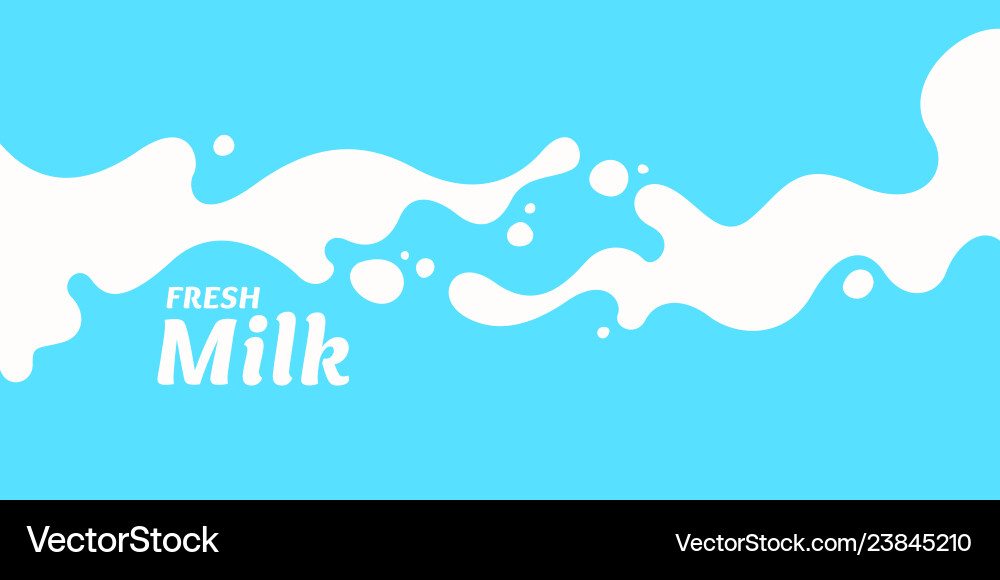 Modern poster fresh milk with splashes on a light Vector Image