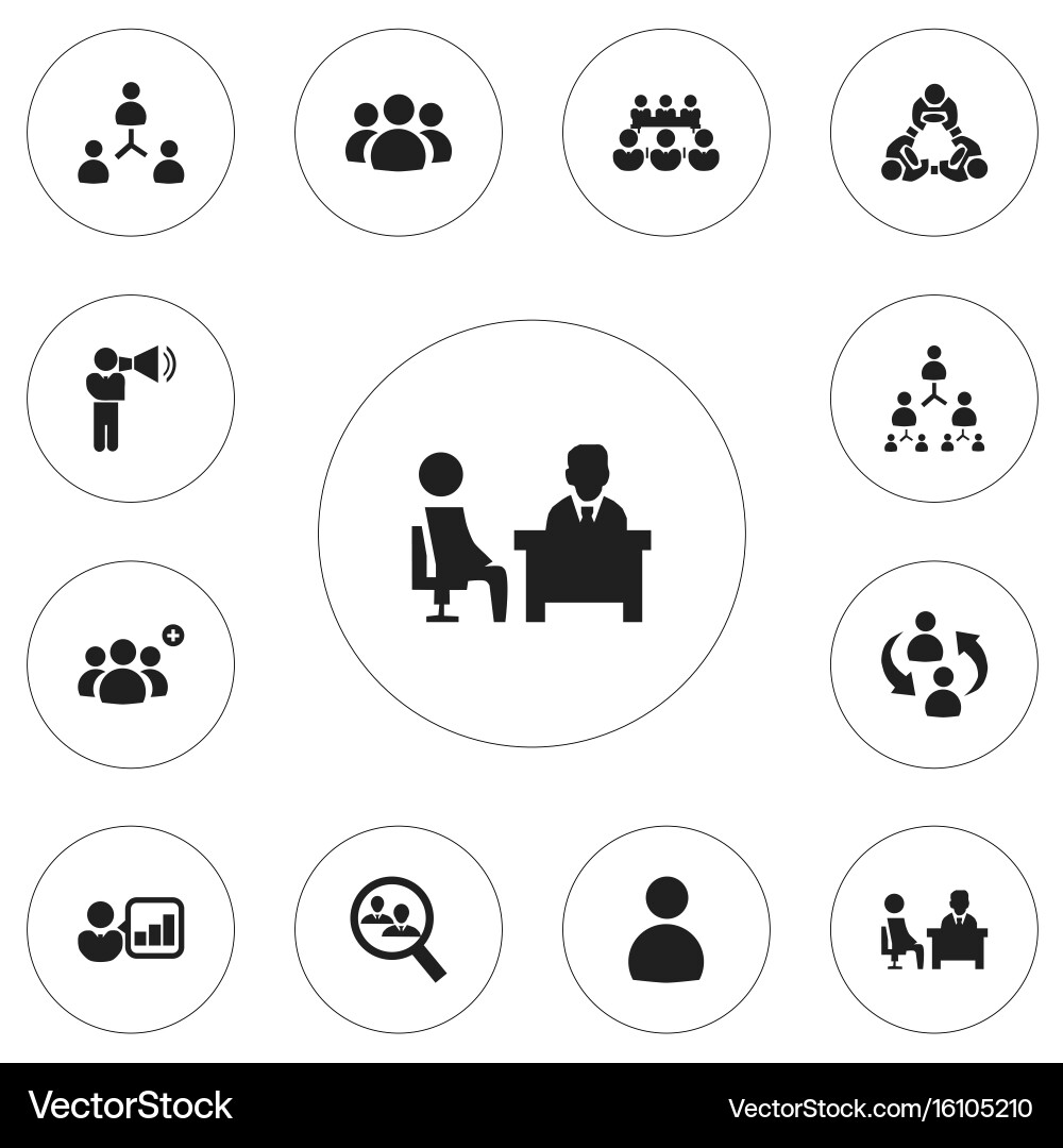 Set of 12 editable community icons includes Vector Image