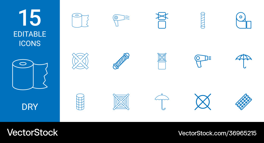 15 dry icons Royalty Free Vector Image - VectorStock
