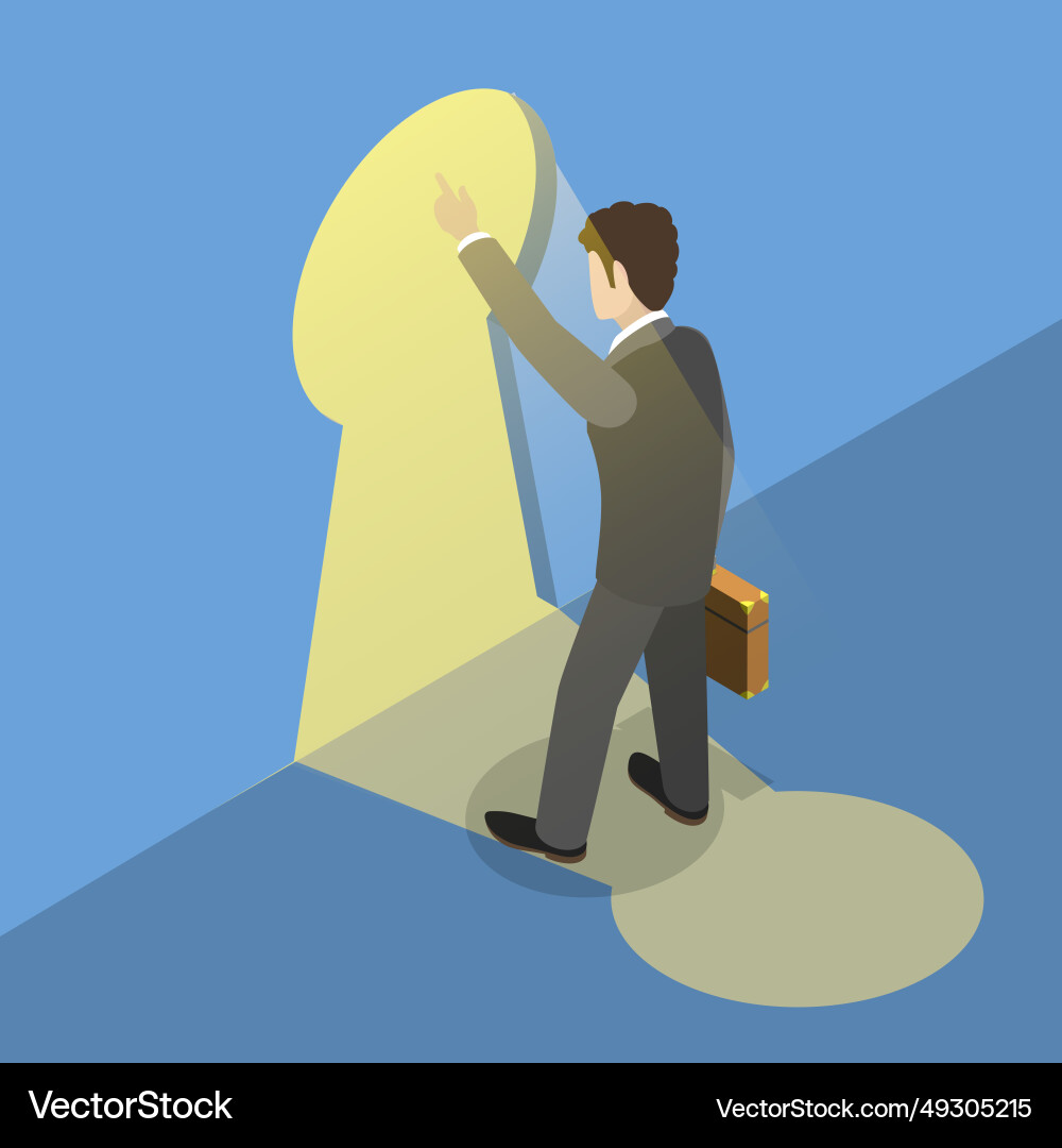 3d isometric flat of secret Royalty Free Vector Image