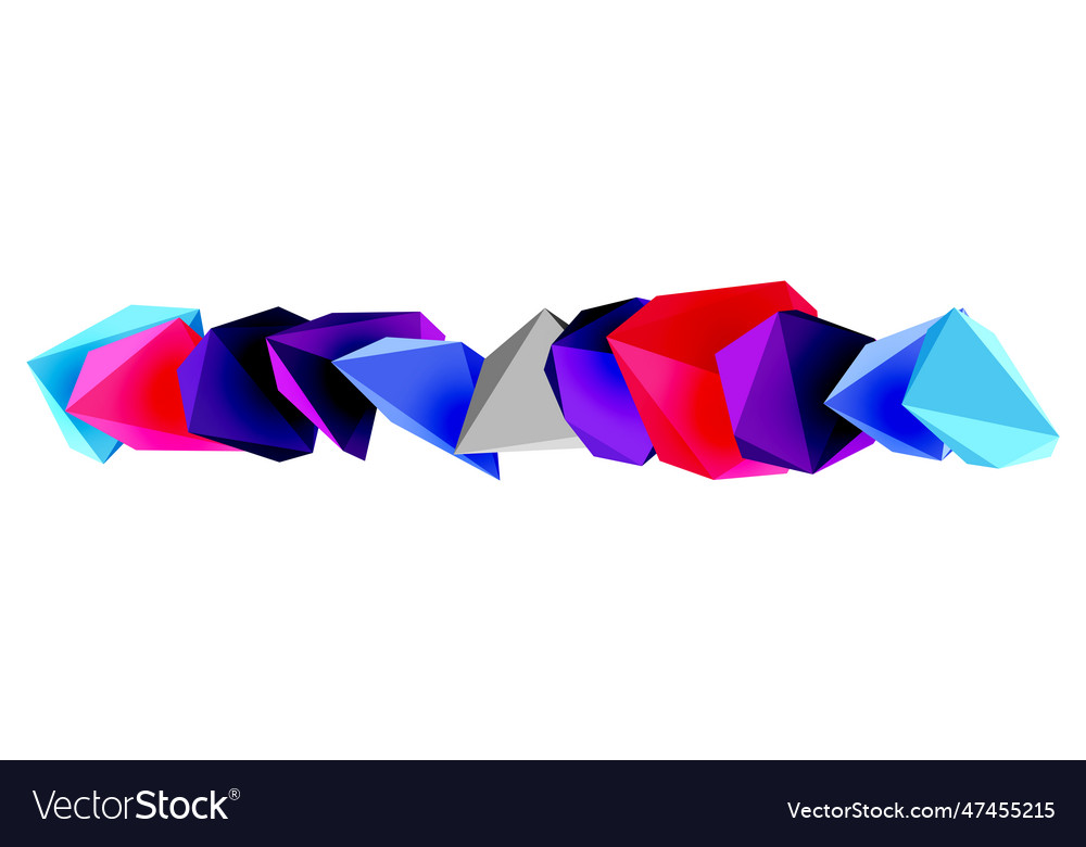 3d low poly triangle design elements Royalty Free Vector