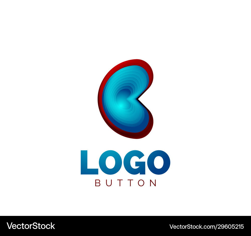 Abstract round shape logo template minimal Vector Image