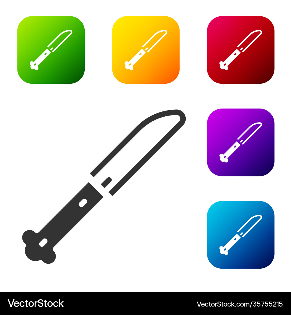 Black knife icon isolated on white background Vector Image