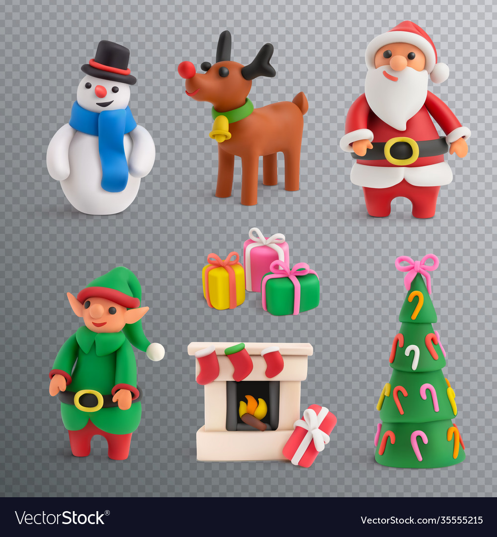 Christmas transparent set Royalty Free Vector Image