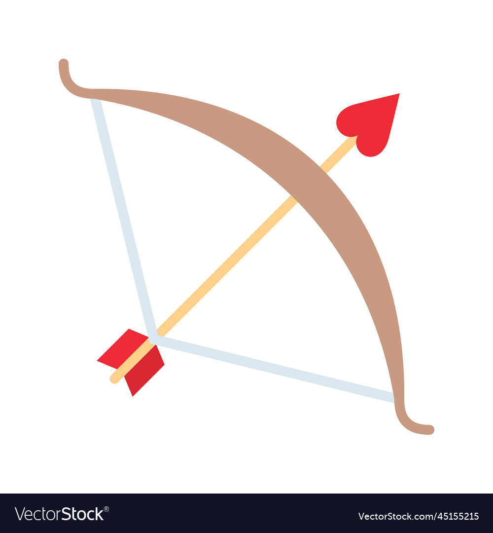 Cupid bow icon and arrow with a heart valentines Vector Image