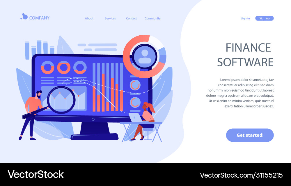 Financial management system concept landing page Vector Image