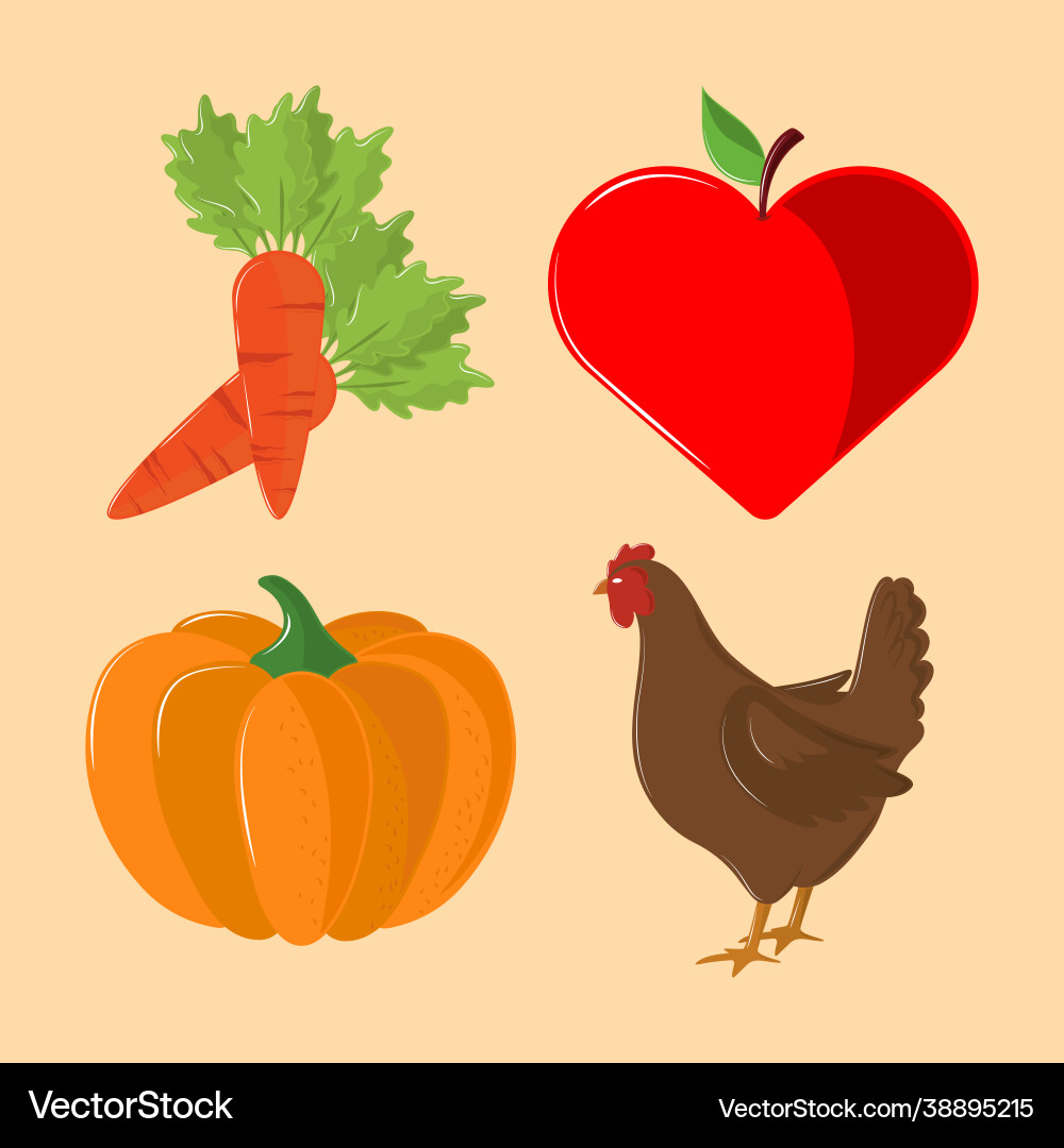 Fresh produce icons Royalty Free Vector Image - VectorStock