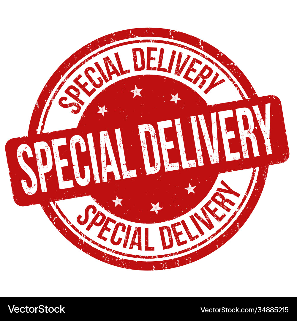 Grunge Delivery Stamp - Red & White Royalty Free Vector