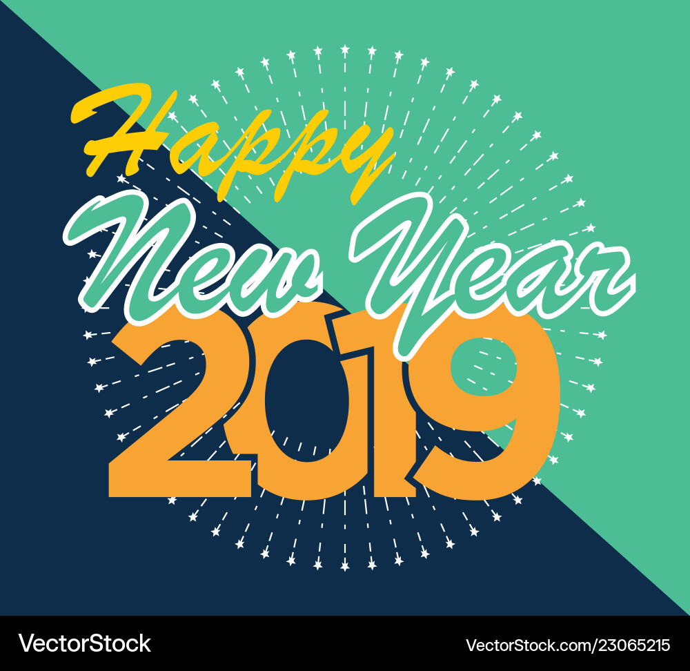 Happy new year logo banner Royalty Free Vector Image