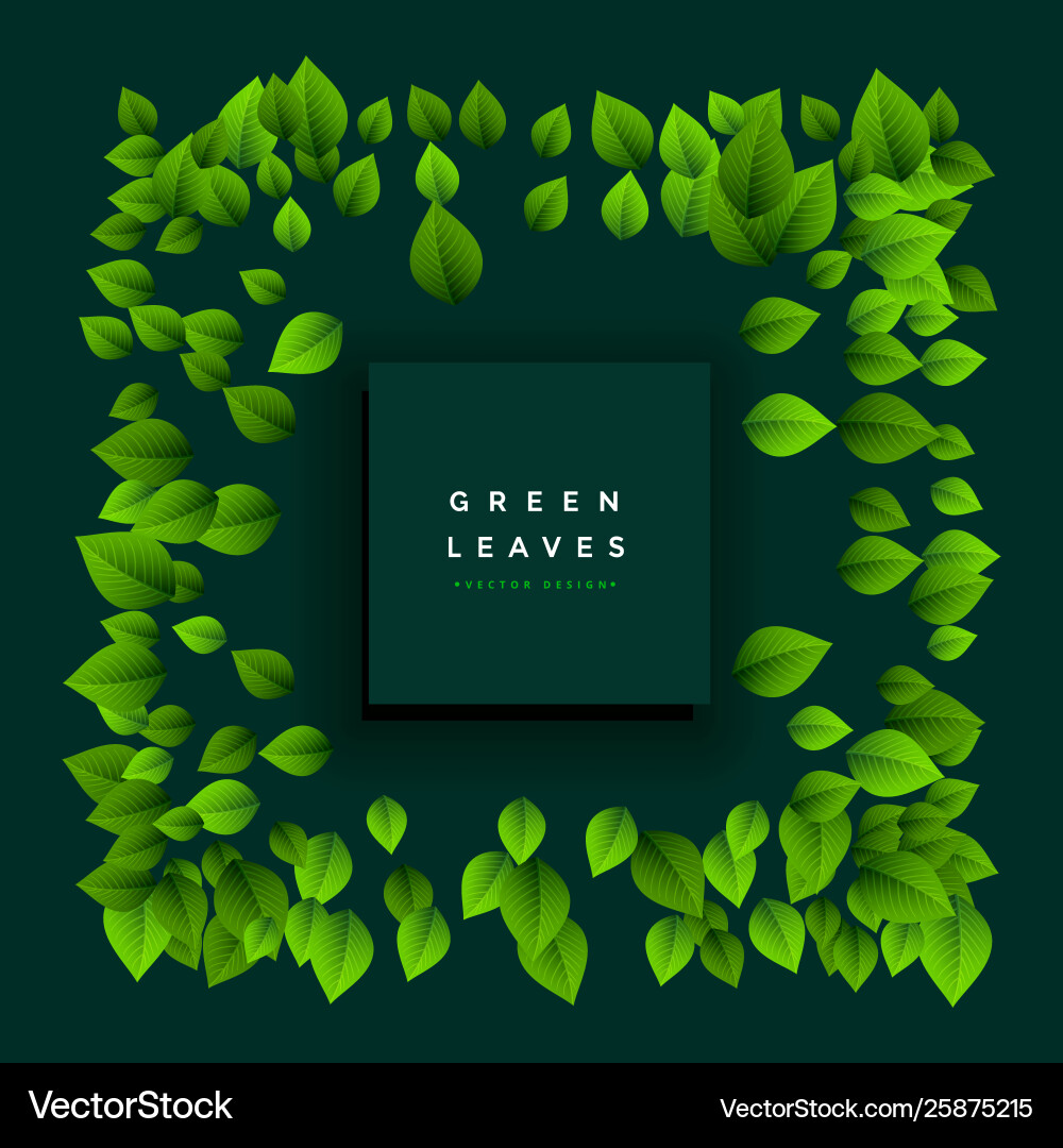 Lovely green leaves frame with text space Vector Image