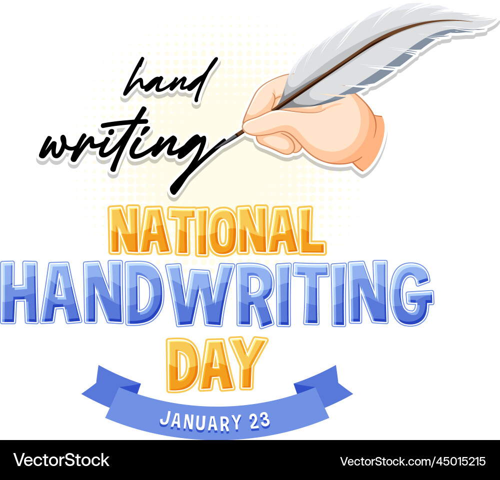 National handwriting day banner design Royalty Free Vector