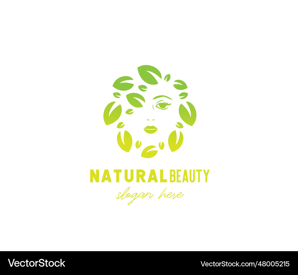 Natural beauty sign logo Royalty Free Vector Image