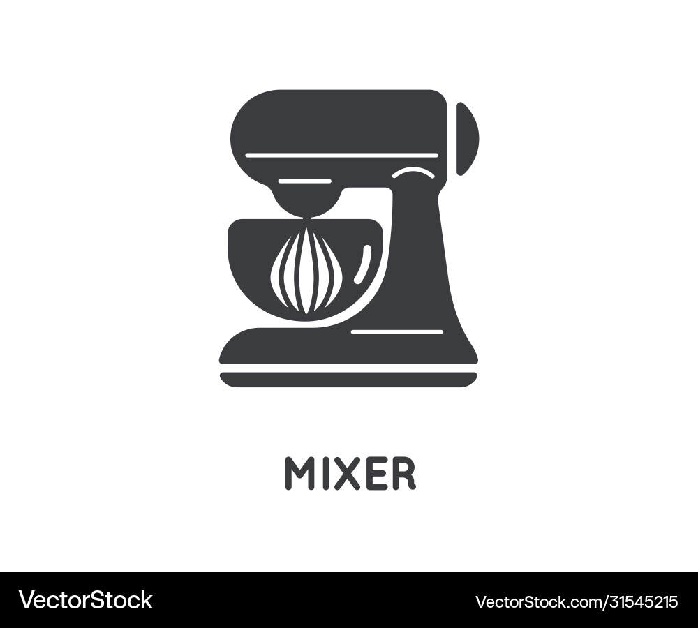 Planetary mixer with bowl glyph element or icon Vector Image