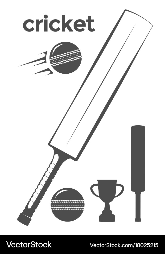 Set cricket design elements Royalty Free Vector Image