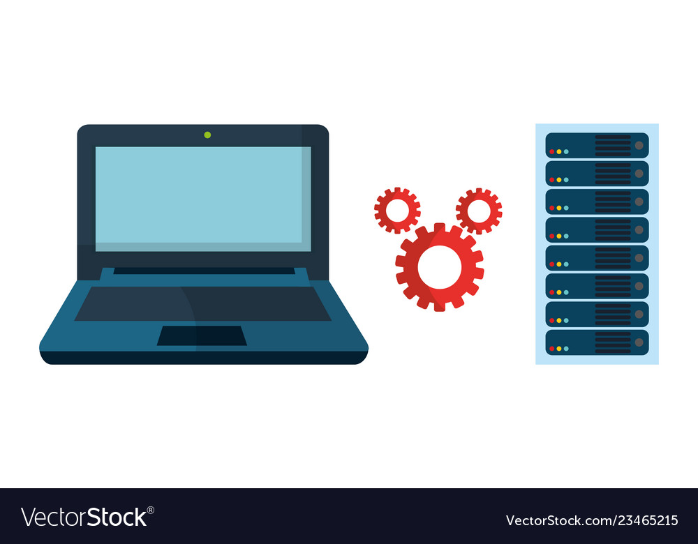 Technology computing support cartoon Royalty Free Vector