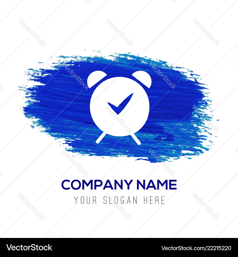 Alaram clock - blue watercolor background Vector Image