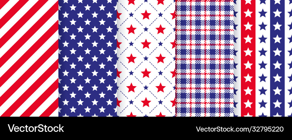 American patriotic seamless pattern 4th july Vector Image