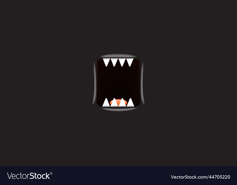 Cartoon Wide Open Monster Mouth With Fangs Vector Image