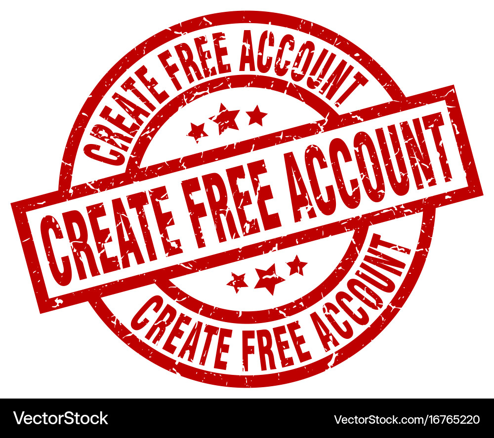 Create free account round red grunge stamp Vector Image