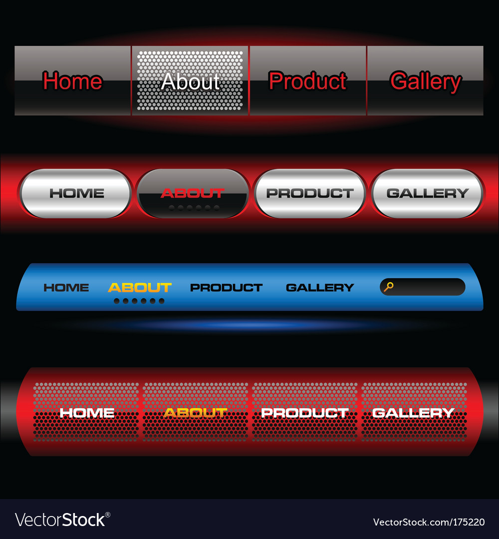 Editable website buttons Royalty Free Vector Image