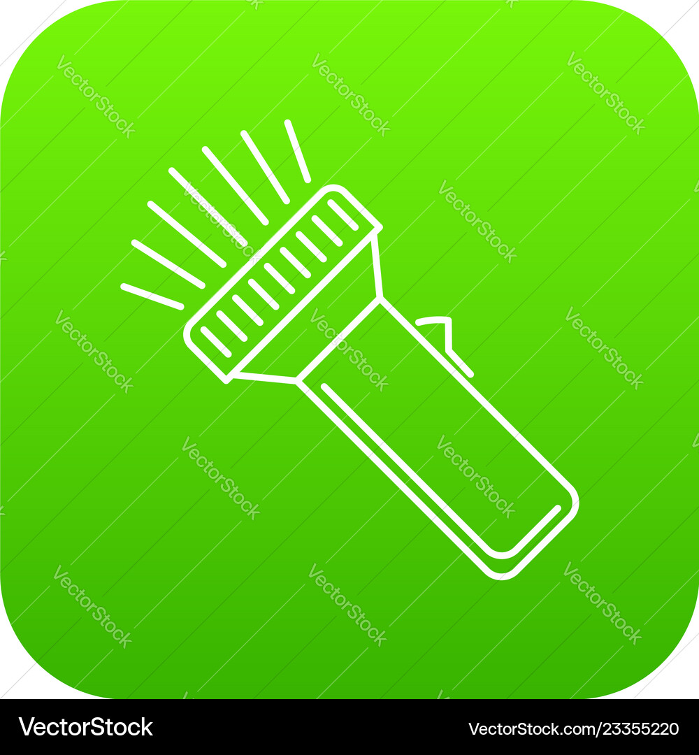 Flashlight icon green Royalty Free Vector Image