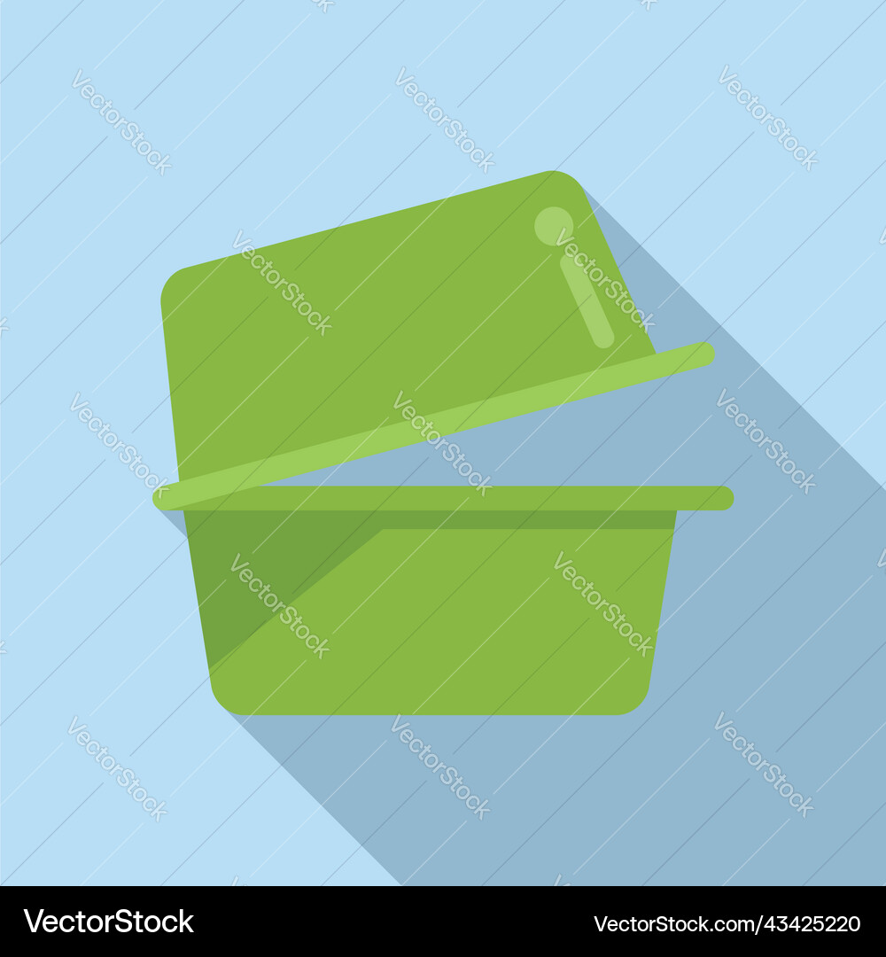 Food box icon flat eco recycle Royalty Free Vector Image
