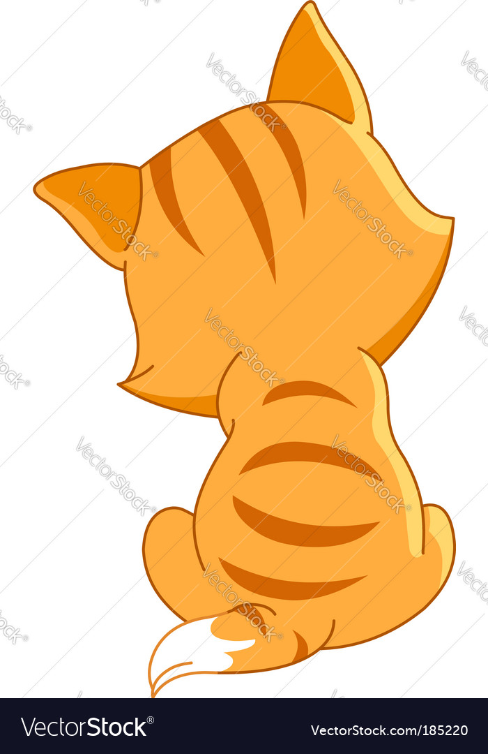 Kitten back Royalty Free Vector Image - VectorStock