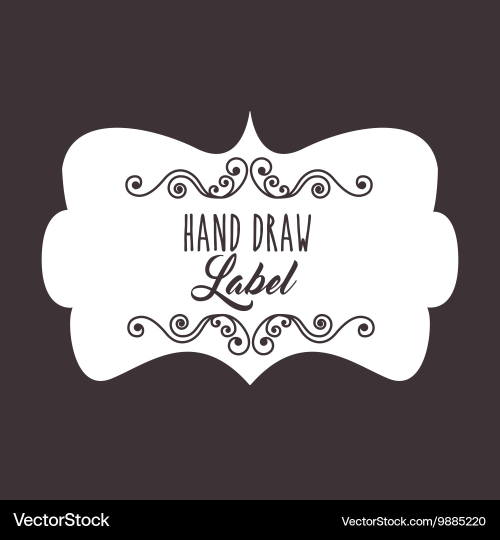 Label and decoration icon hand draw design Vector Image