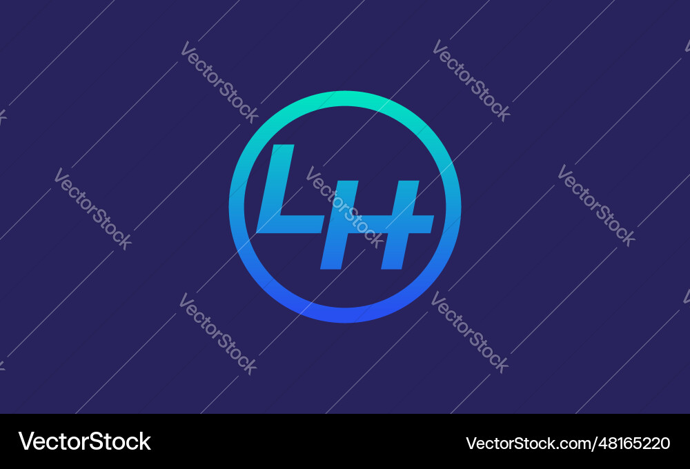 Lh logo design in the circle like a gear shift Vector Image