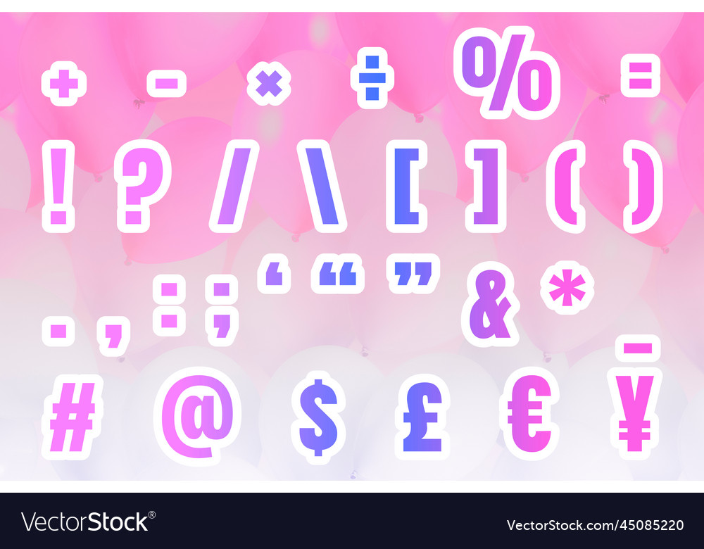 Math symbol punctuation mark gradient set Vector Image