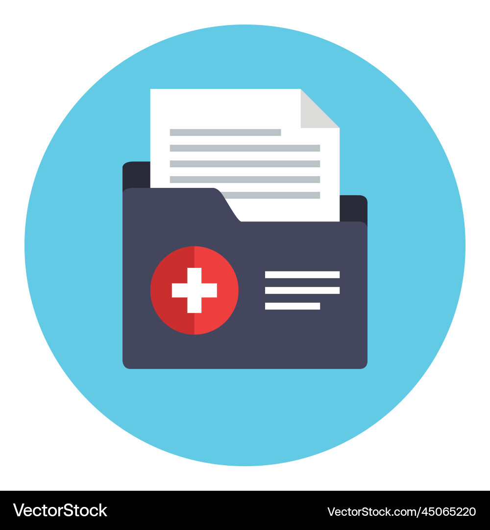 Medical folder with patient history file Vector Image