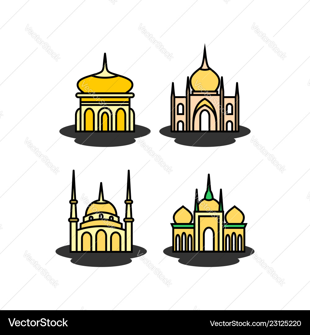 Mosque icon muslim islamic symbol Royalty Free Vector Image